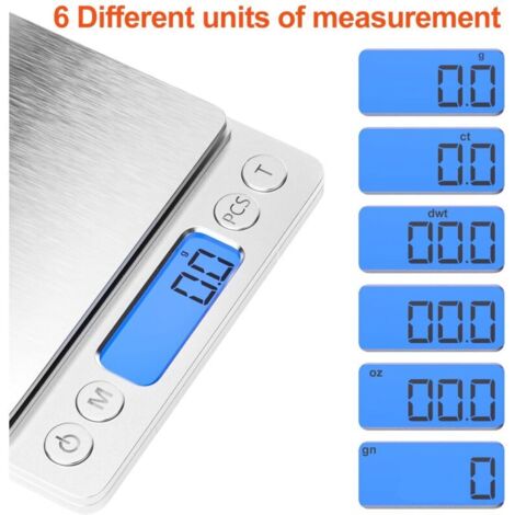 3kg/0.1g Balance de cuisine precision Électronique, inoxydable pese ...