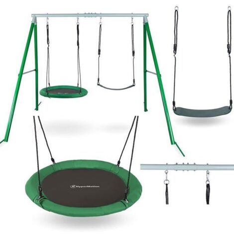 Balançoire Enfants - HyperMotion - Double - Hauteur Réglable - Charge ...