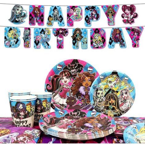 Monster High Birthday Decoration Kit Party Tableware Monster High Party ...