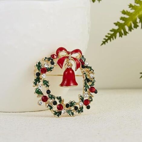 Broches de Noël, épingles à strass, couronnes de sapin de Noël en ...