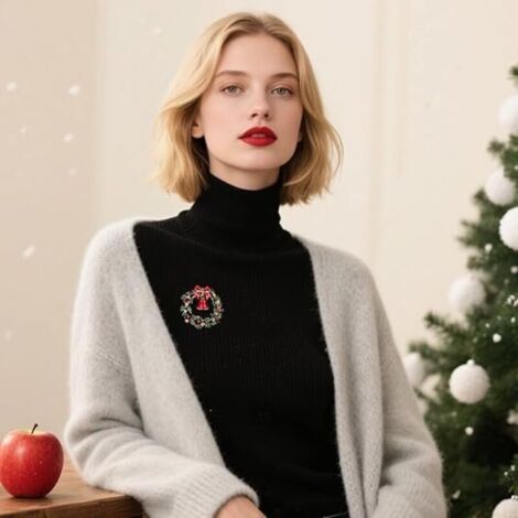 Broches de Noël, épingles à strass, couronnes de sapin de Noël en ...