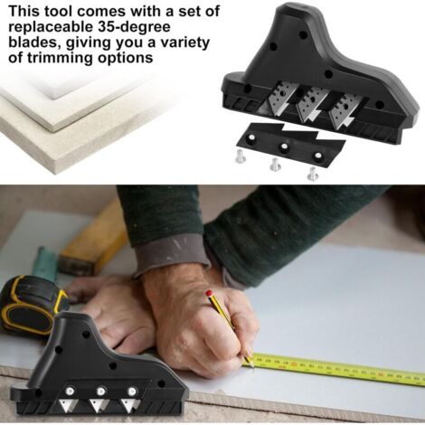 Rabot d'Angle Triple Rabot Plaquiste à Chanfreiner 3 Lames Trapèzes 52/ ...