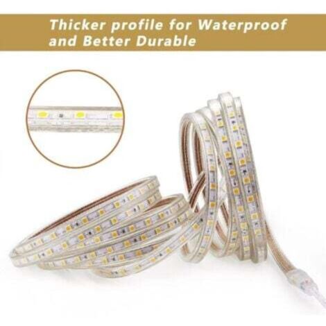 Ruban Led 3M, Très Lumineux Bandeau Led 220v avec Interrupteur,5050 ...