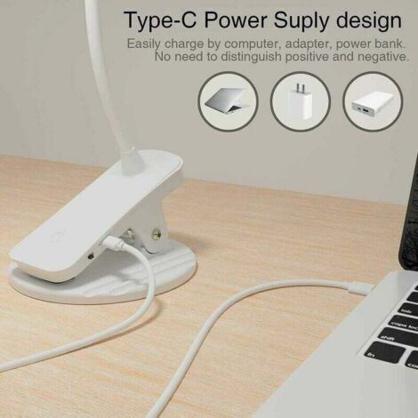Lampe Bureau a Pince, LED 3Couleurs Gradation en Continu Lampe Pince ...