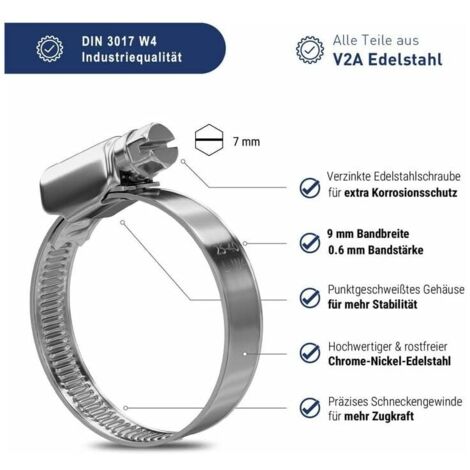 12 colliers de serrage metallique inox 16-25mm – colliers serrage ...