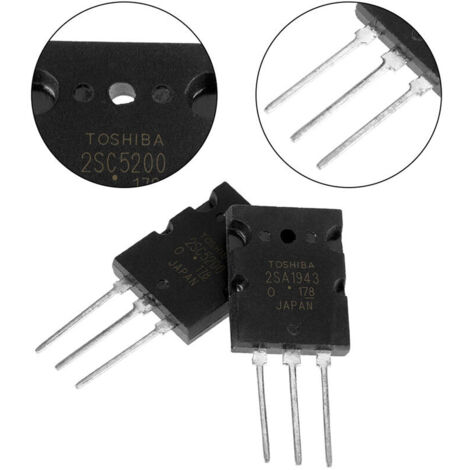 5 paires de transistors audio assortis haute puissance noirs 2SA1943 ...