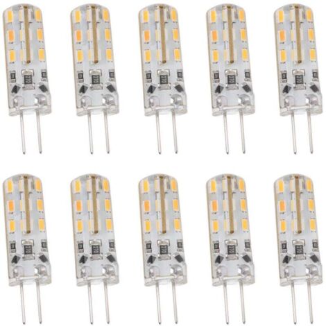 10 pièces G4 LED ampoule 1.5W DC12V blanc chaud 3000K 110LM Bi broches ...