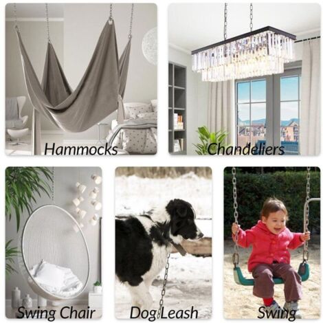 Chaine INOX,Chaîne de Chaise Suspendue,1mx3mm Chainette INOX avec 2 ...