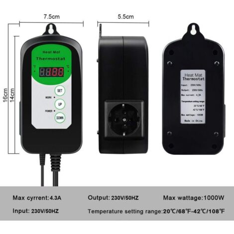 Contrôleur de Thermostat Digital Heat Mat pour la Germination des ...