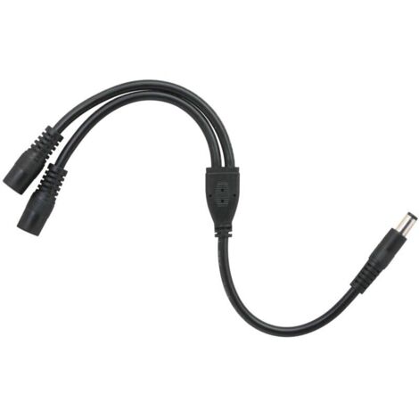5.5/2.1MM 12V DC câble d'alimentation Splitter 1 mâle à 2 connecteurs ...