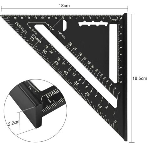 Equerre Menuisier MULTI FONCTIONS Metal Aluminium Regle Équerre ...