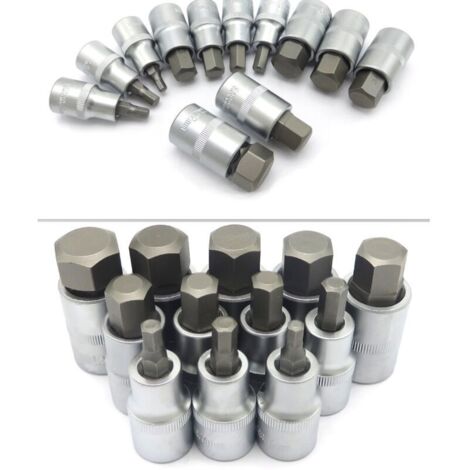 Jeu de clés à douille Torx à six pans creux 12 pièces, 6 pans creux 5 ...