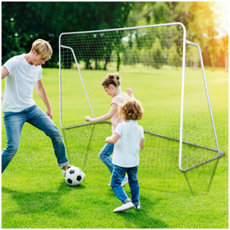 240x150x90cm Tube Acier Galvanisé But de Football Blanc maille 10x10 cm ...