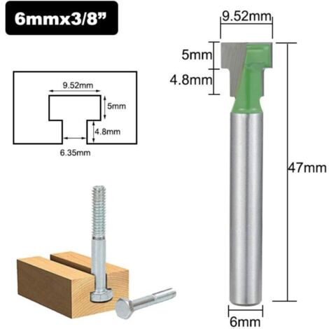 6mm tige fraises à défoncer T-slot & T-track fraises, professionnels ...