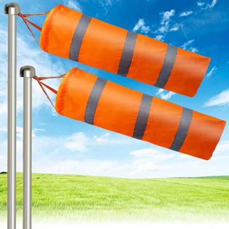 2 Pcs Airport Windsock, Weatherproof Fluorescent Windsock Orange Wind ...
