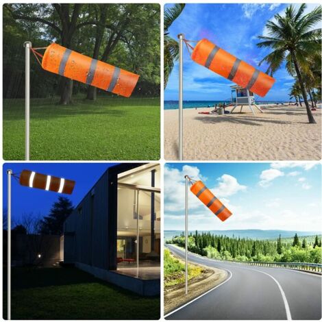 2 Pcs Airport Windsock, Weatherproof Fluorescent Windsock Orange Wind ...