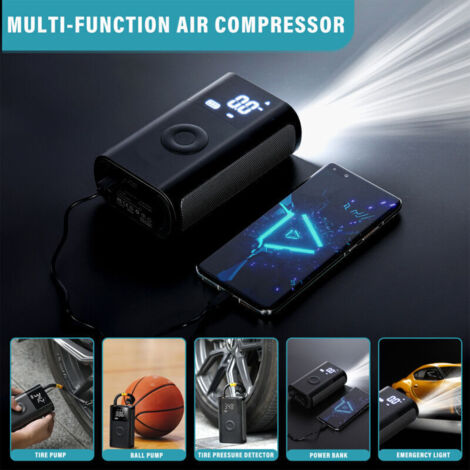 SJLERST Compresseur à Air Portatif 4000mAh Gonfleur Pneus Voiture sans ...
