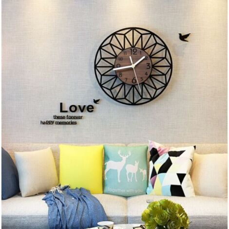 Grande Horloge de Bureau SABir Cuisine Chambre Pendule Bois Muette ...