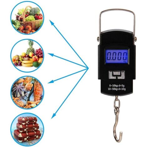 SABIR Pèse Bagage 50kg Balance de Peche Numérique Portable Peson pour ...