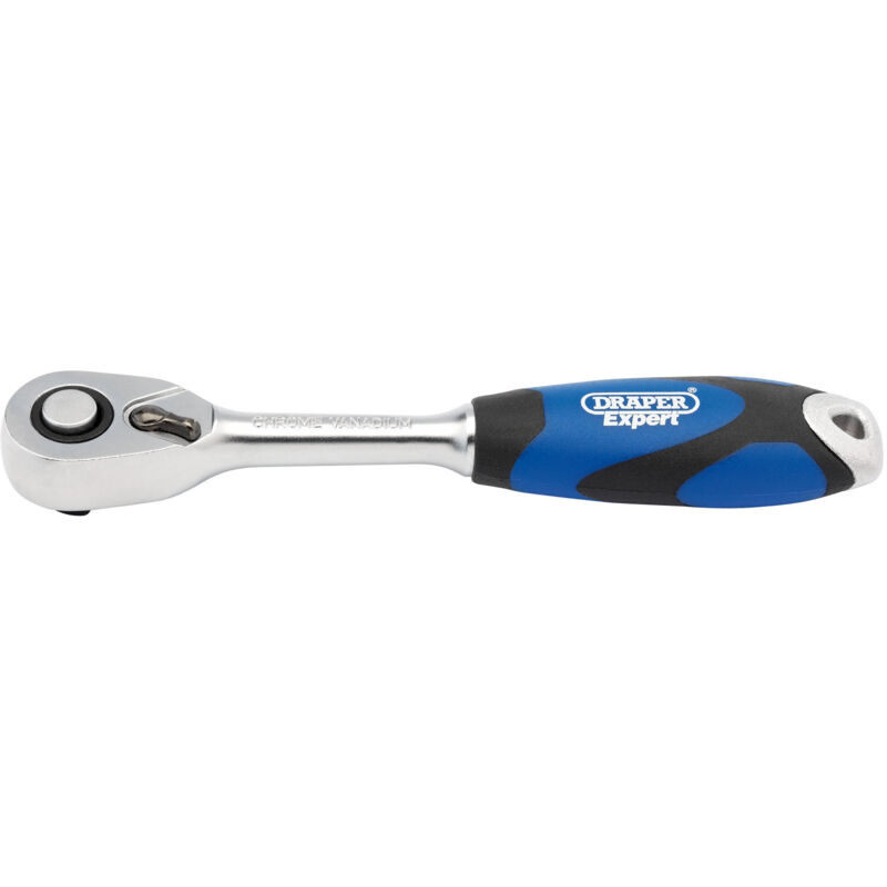 Draper Soft Grip Reversible Ratchet, 1/4 Sq. Dr., 72 Tooth 26502