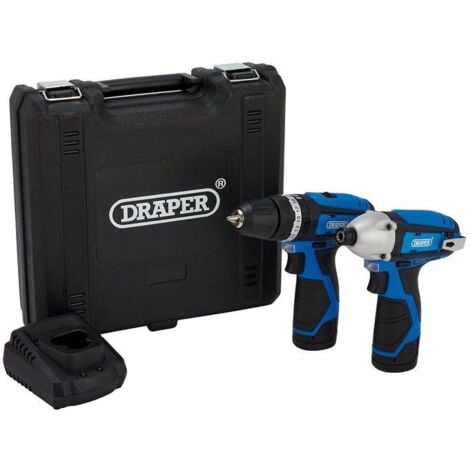 Draper Combi Drill & Impact Driver Set In Case Inc 2 Batt + Charger ...