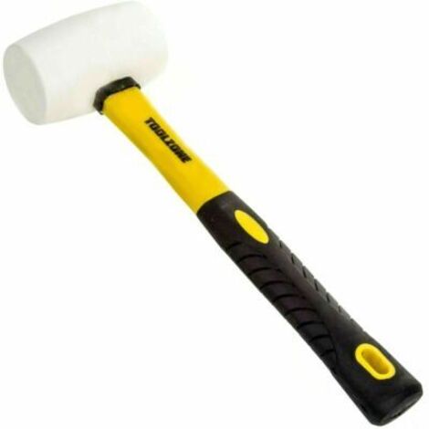 Rubber Mallet 16oz White No Mark Hammer Fibreglass Shaft Camping Paving ...