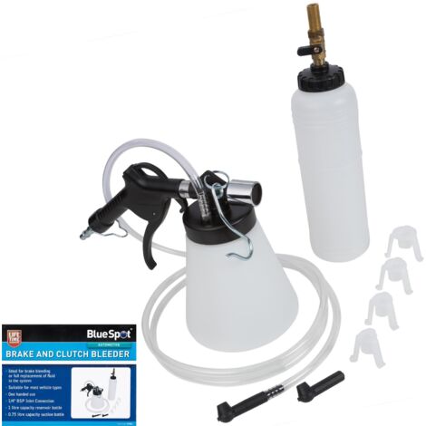 Bluespot Brake & Clutch Bleeder 1 Litre Air Fluid Bleeding Kit 1/4 ...