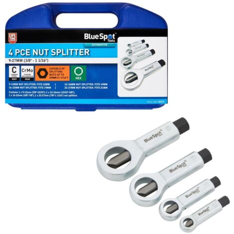 Bluespot Nut Splitter Remover 4pc Broken Corroded Split Stuck Damaged ...