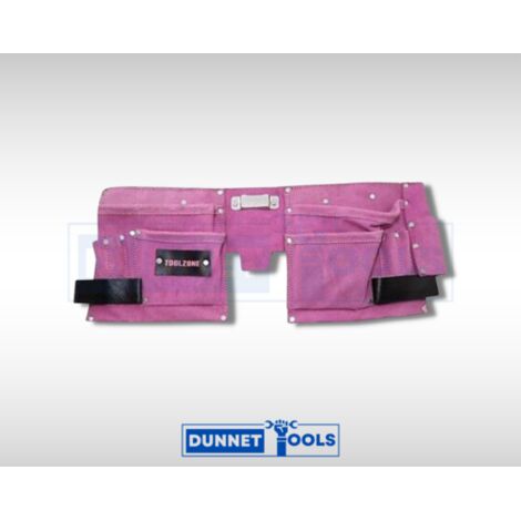 Fancy Dress Pink 11 Pocket Leather Tool Belt Builders Adjustable Hammer ...