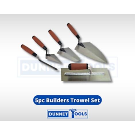 5PC TROWEL SET TRADESMAN HAND BRICK PLASTERING BUILDER POINTING TOOLS BL013