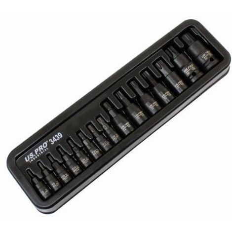 US PRO Impact Torx Bit Socket Set 15pc 1/4"" 3/8"" 1/2"" Sockets Set 3439
