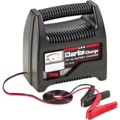 CLARKE BATTERY CHARGER 4A AMP 12V CAR VAN VEHICLE BOOSTER 60AH LA4
