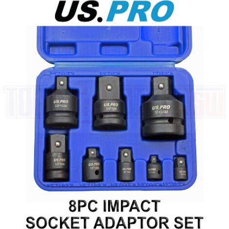 US PRO IMPACT SOCKET SET 8PC 1/4"" 3/8"" 1/2"" 3/4"" 1"" REDUCER ...