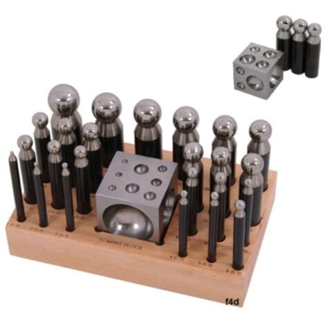 25pc Doming Block & Punch Set Dapping Craft Metal Shaping Tool CT4304