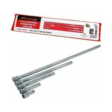5PC 3/8" DRIVE EXTRA LONG EXTENSION BAR SOCKET RATCHET SET 38-450MM CT1234