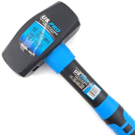US PRO Hammer 1.8kg 4lb TPR Handle Sledge Club Lump Rubber Grip 4501 ...