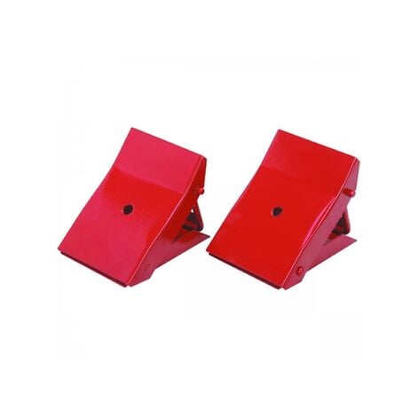 HEAVY DUTY FOLDING METAL X2 WHEEL CHOCK CARAVAN BOAT CAR VAN CHOCKS TZ ...