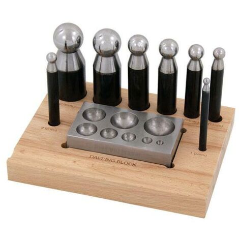 9PC Doming Block and Punch Set Steel Dapping Craft Metal Shaping Tool ...