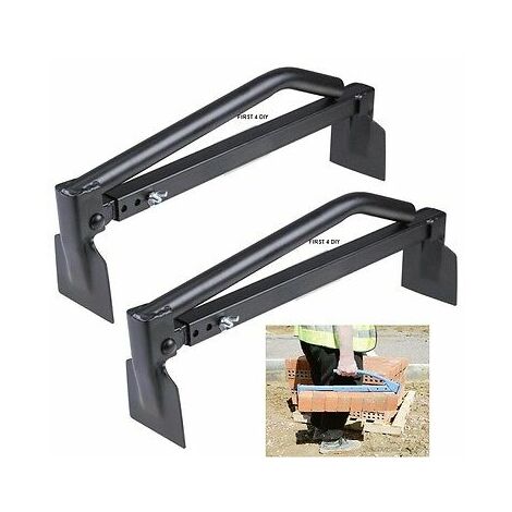 Adjustable x2 Brick Tongs Lifter Bricks Lifting Carrying Carrier 6-10 ...