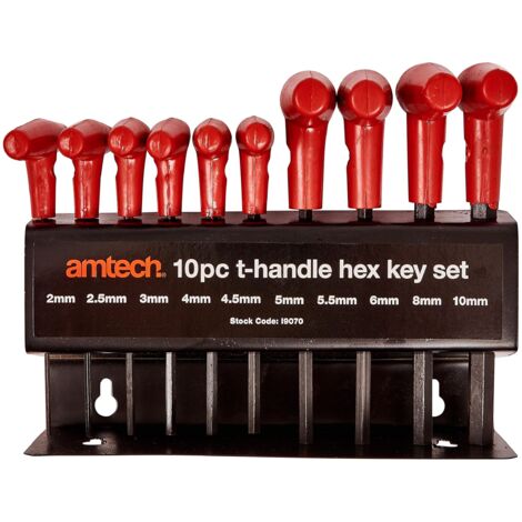 10PC HEX KEY METRIC 2-10MM T HANDLE ALLEN KEY WRENCH T BAR SET HEAVY ...