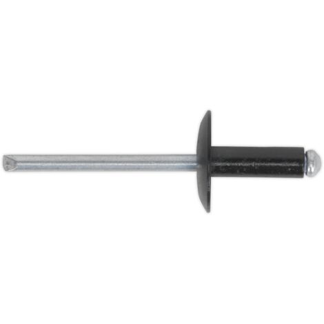 Sealey Aluminium Rivet Black Large Flange 4.8 x 18mm Pack of 200 RAB4818L