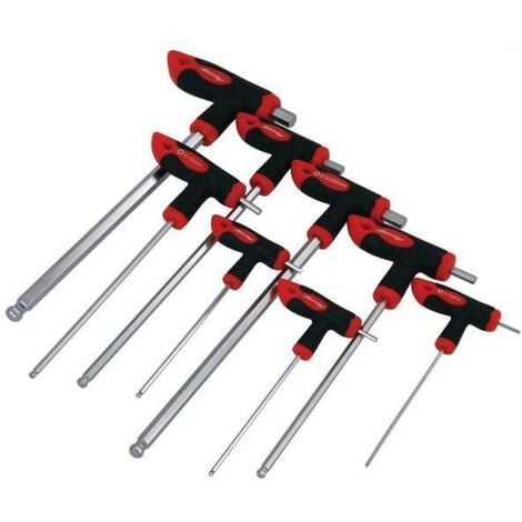 Hex Key Set 8pc High Torque Metric Allen Ball Point Hexagon T Handle ...