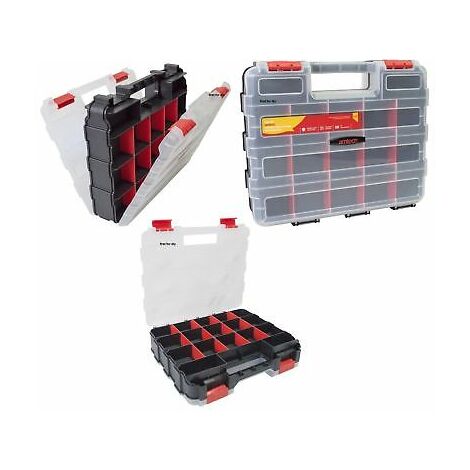 34 Section Tool Parts Organiser Box Screws Nails Storage Carry Case Box ...