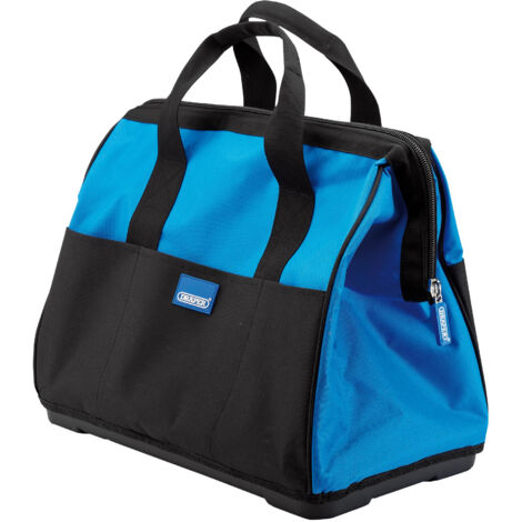 DRAPER TOOL BAG 17"" 440MM OPEN MOUTH HARD BASE STORAGE TOTE BAG CADDY ...