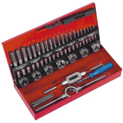 SEALEY TAP AND DIE 32PC SET WRENCH METRIC CUTS M3-M12 BOLTS ENGINEERS ...