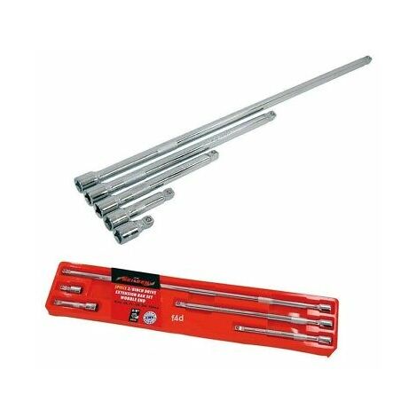 5PC 3/8 DRIVE WOBBLE EXTRA LONG EXTENSION BAR SOCKET SET 38-450MM CT1235