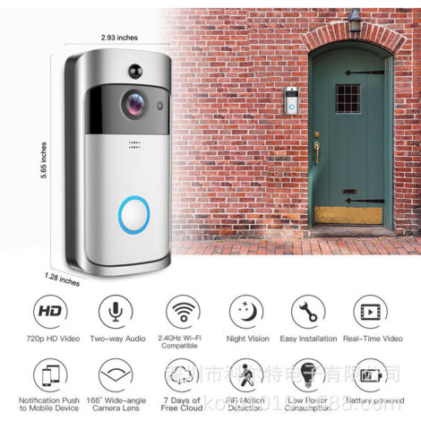 Caméra de sonnette vidéo étanche IP65 sans fil, conversation ...