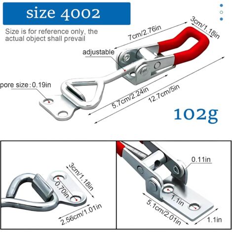Lot de 4 fermetures à cliquet en acier inoxydable pour mur de bord ...