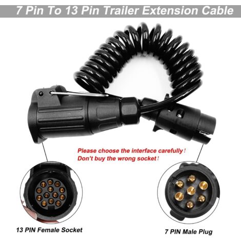 Rallonge Remorque Câble 713 Broches Male Femelle Extension câble 2m 12V ...