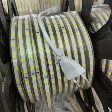 5M, Blanc Ruban LED avec Interrupteur, Bande LED Lumineux, Ip65 Etanche ...